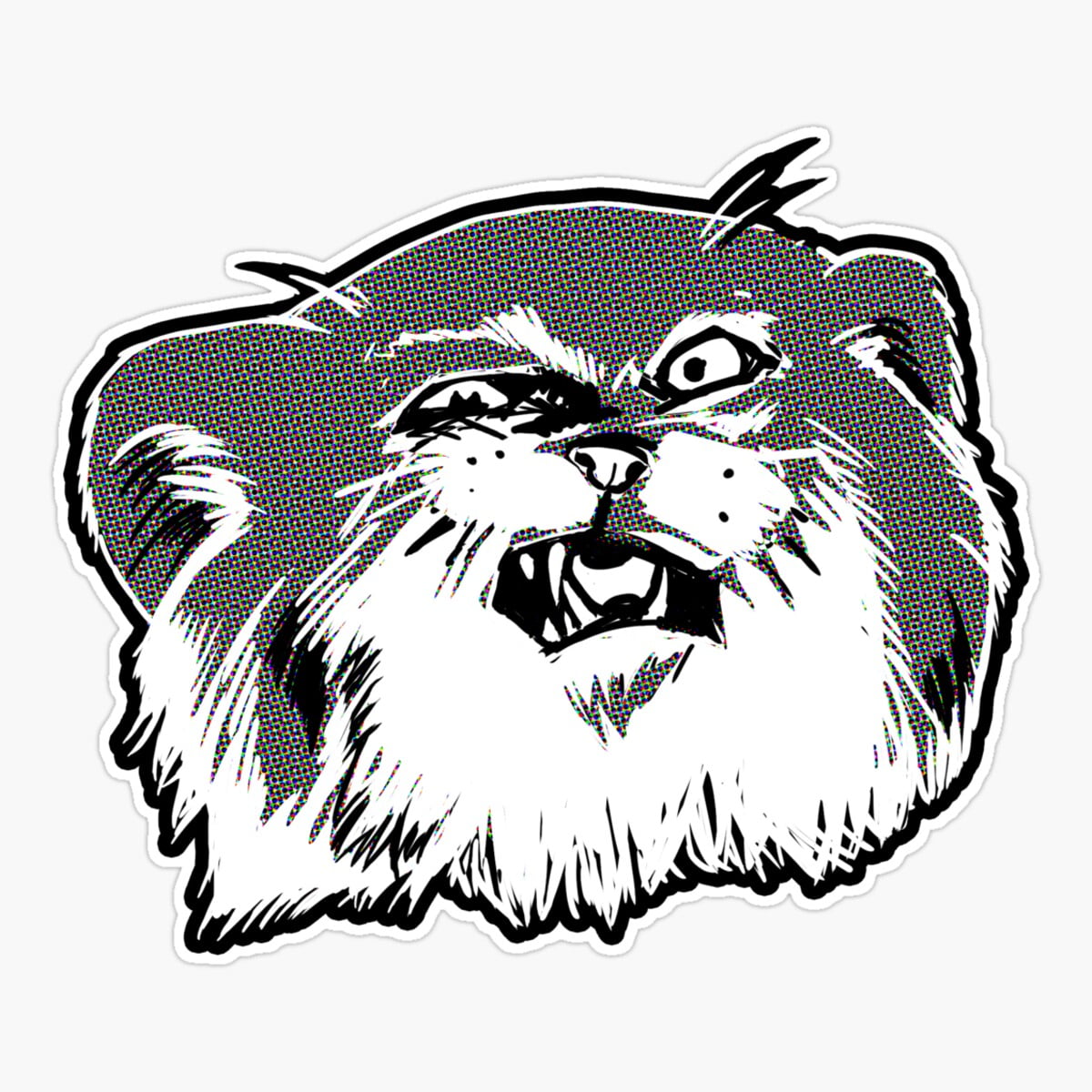 Maneki Manul -Pallaskatze - Grumpy Ace Sticker, Phone Decal Water ...