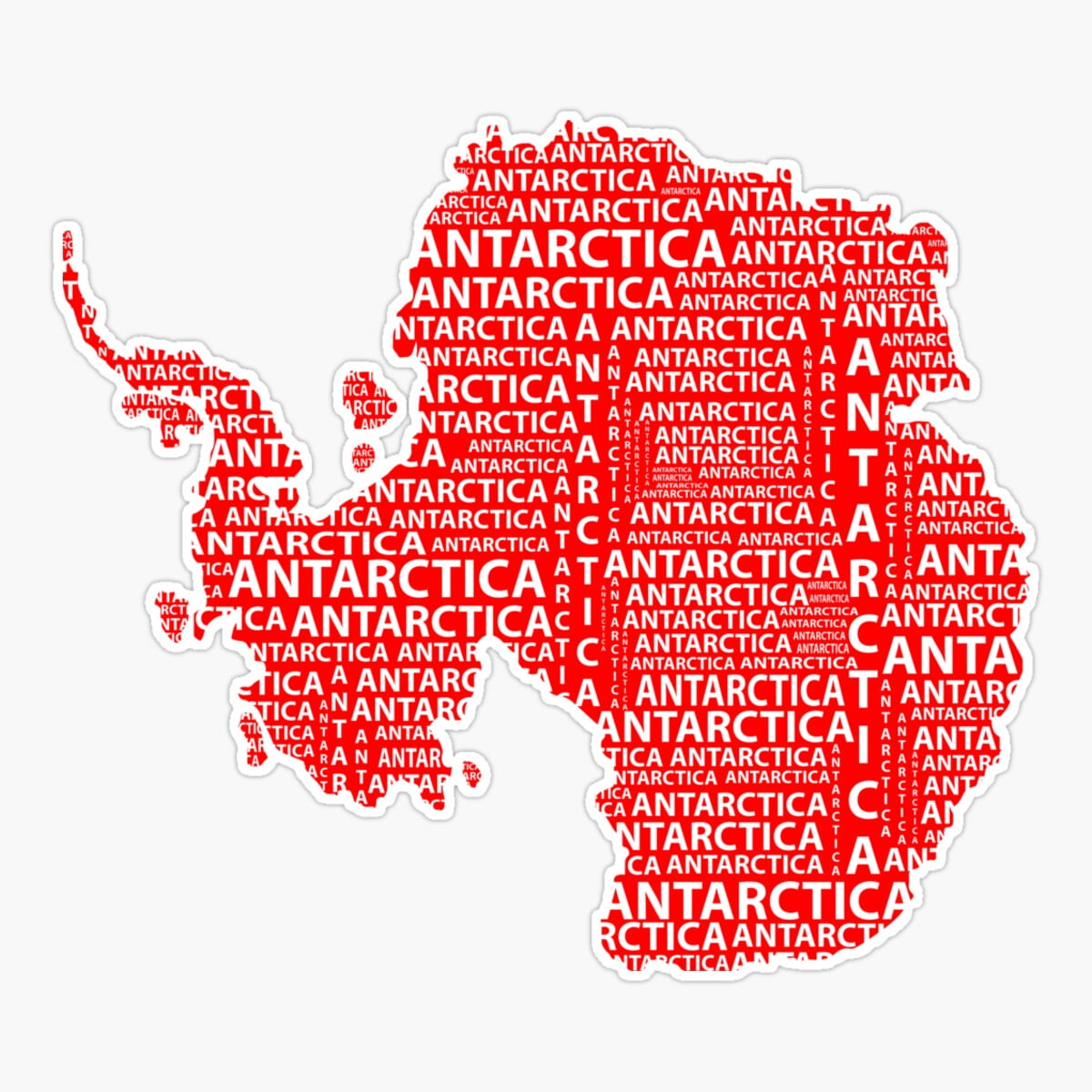 Maneki Map O Continent Antarctica - Illustration Sticker, Phone Decal ...