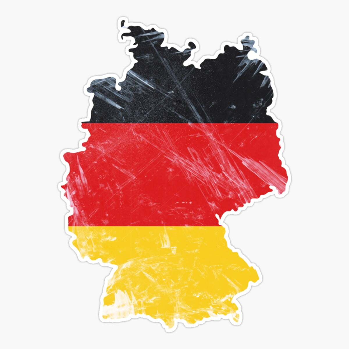 Maneki Map O Germany In The Colors O The German Lag Sticker, Phone ...