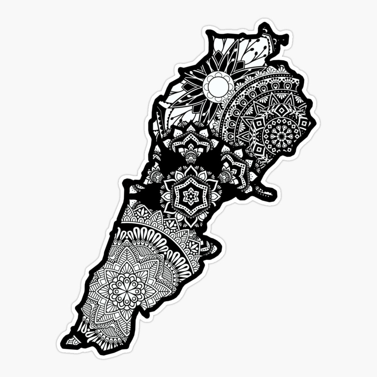 Maneki Map O Lebanon Sticker, Phone Decal Water Bottle Stickers Car ...