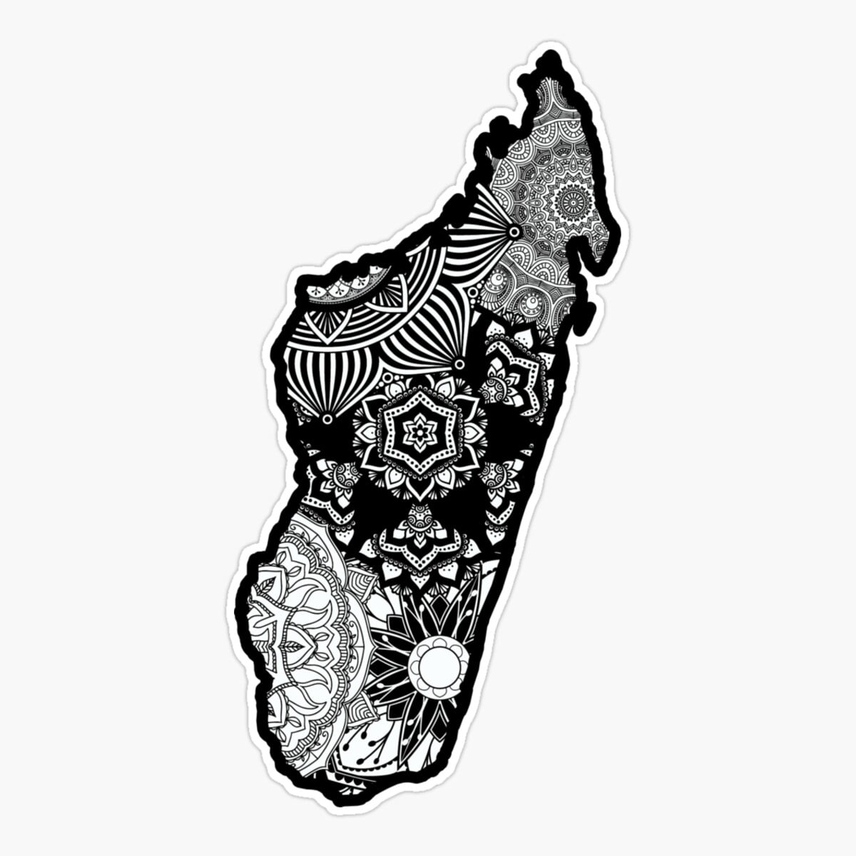 Maneki Map O Madagascar Sticker, Phone Decal Water Bottle Stickers Car ...