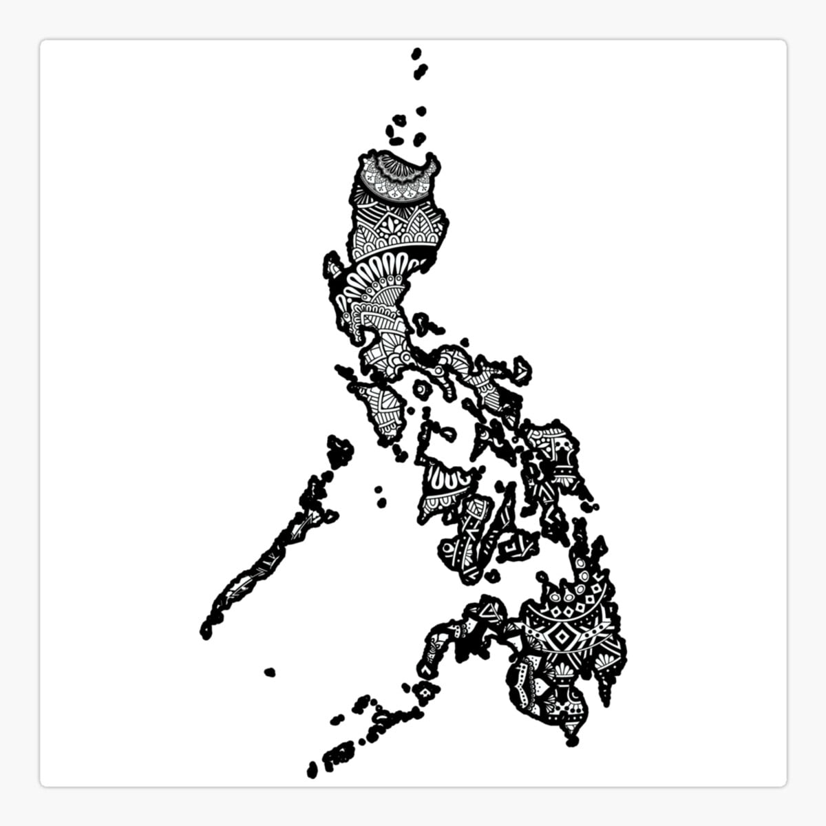 Maneki Map O Philippines Sticker, Phone Decal Water Bottle Stickers Car ...