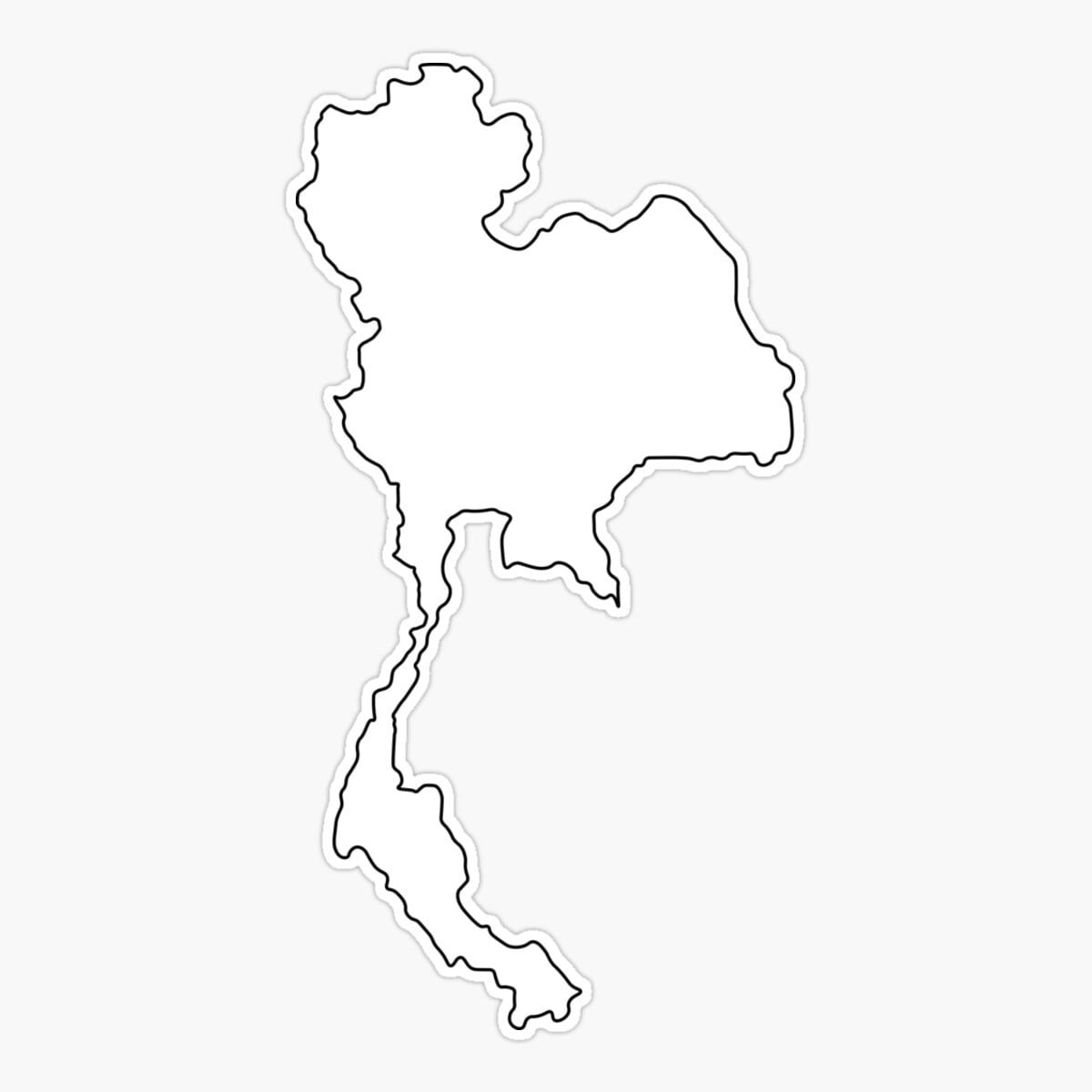 Maneki Map O Thailand Black And White In Bad Patterns Sticker, Phone ...