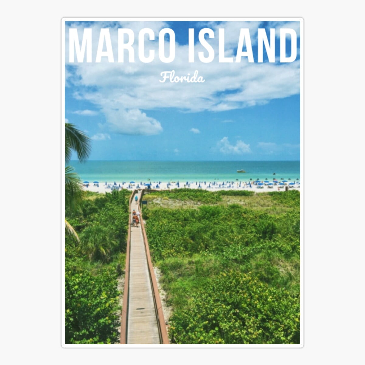 Maneki Marco Island Lorida Sticker Sticker, Phone Decal Water Bottle ...