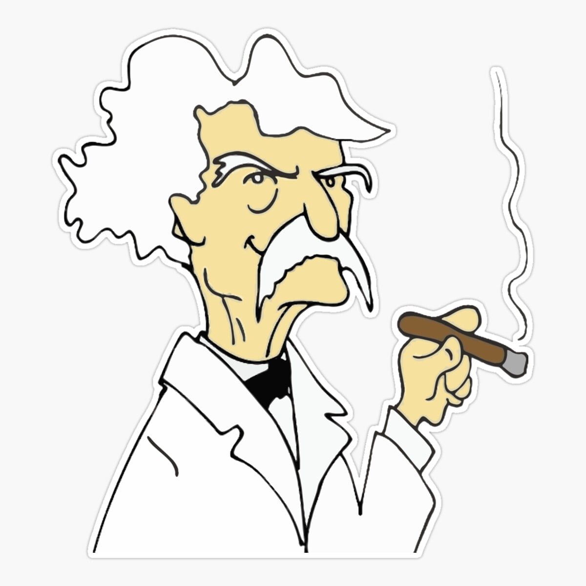 Maneki Mark Twain Smoking A Cigar Er, Phone Decal Water Bottle Stickers ...