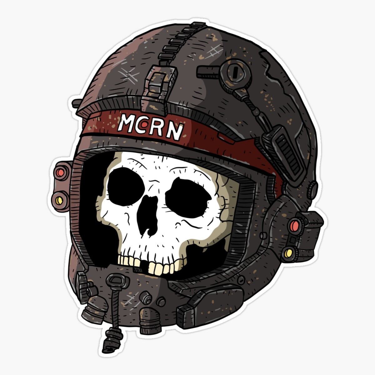Maneki Martian Marine Helmet With Skull. Mars. Er, Phone Decal Water ...