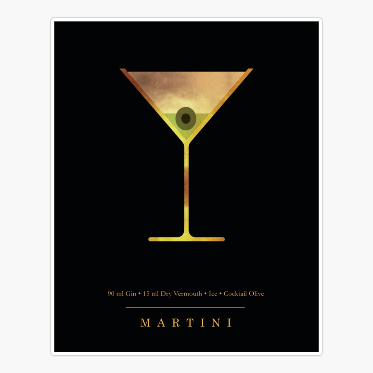 Maneki Martini - Cocktail - Clic Cocktails Series - Black And Gold ...