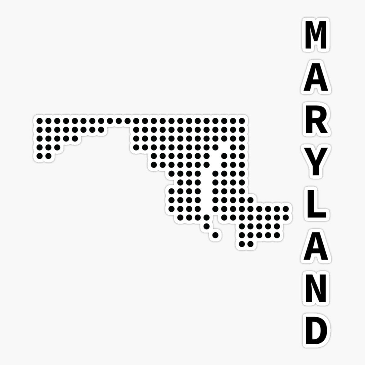 Maneki Maryland Dot Silhouette Sticker, Phone Decal Water Bottle ...