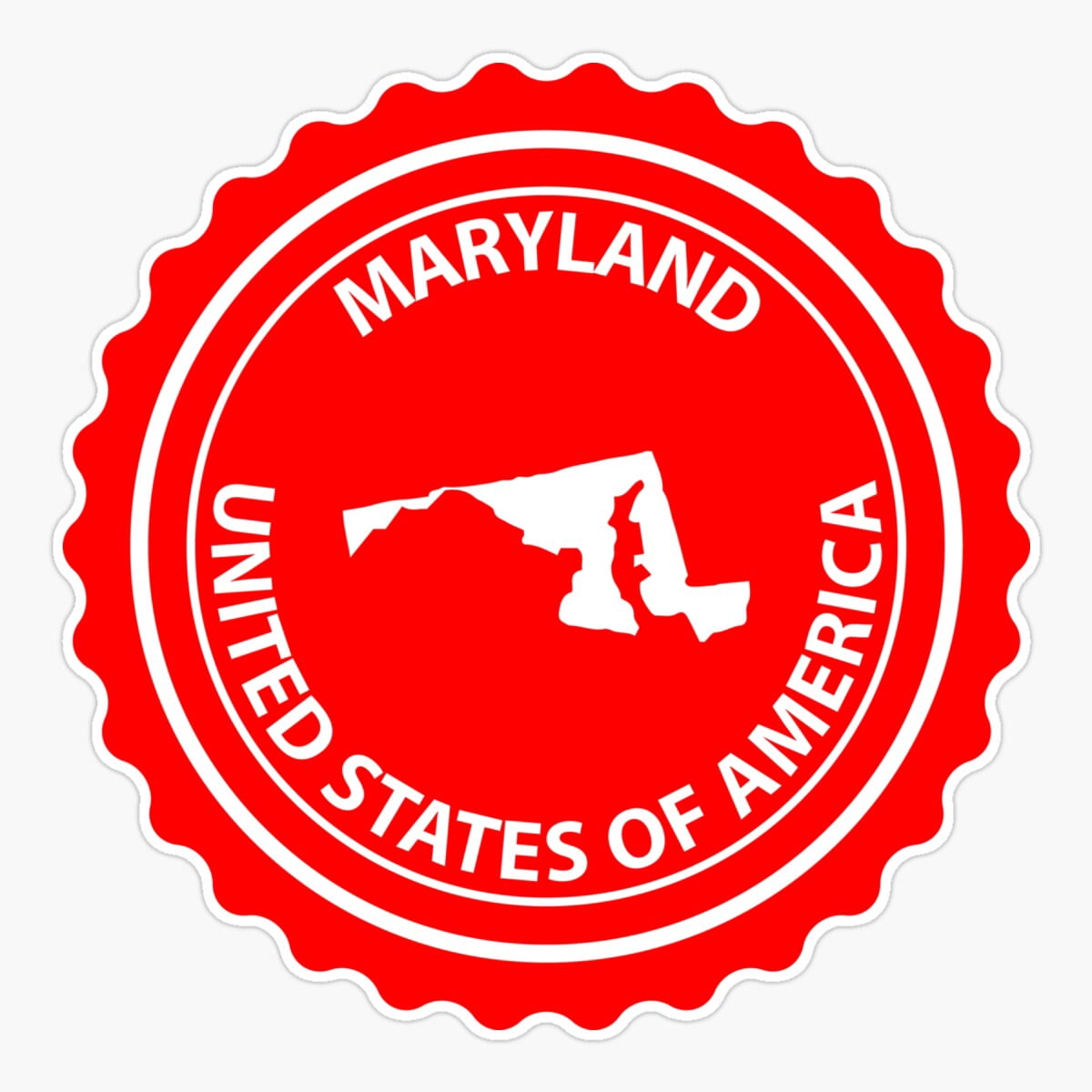 Maneki Maryland Stamp Sticker, Phone Decal Water Bottle Stickers Car ...