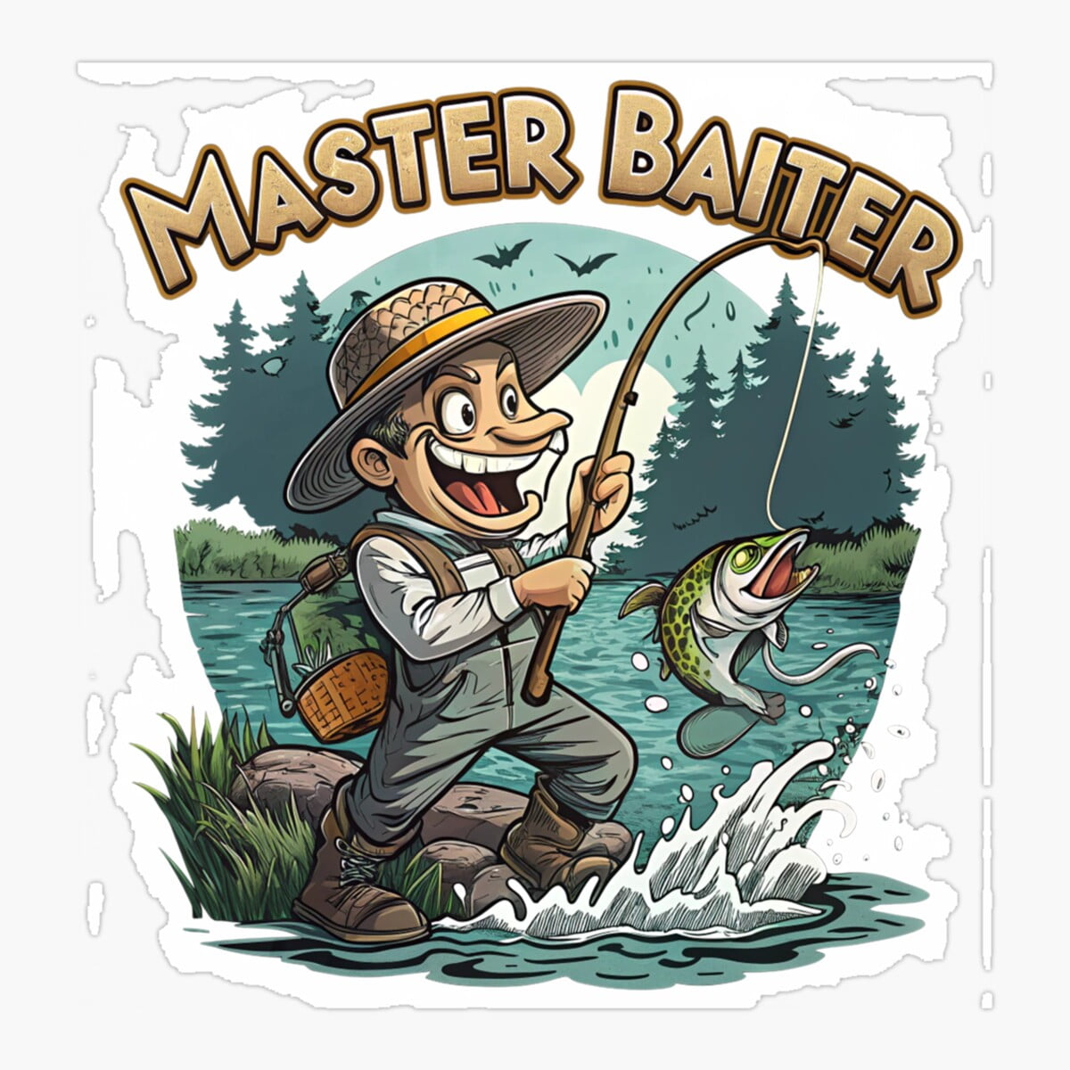 Maneki Master Baiter – Unny Ishing Lover & Angler Humor Er, Phone Decal ...