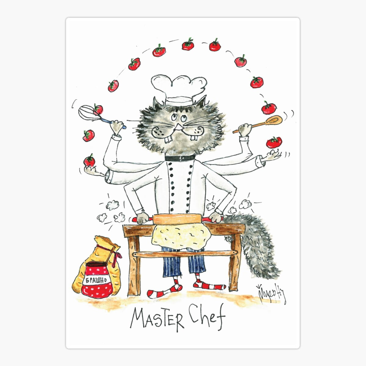 Maneki Master Cat Che Sticker, Phone Decal Water Bottle Stickers Car ...