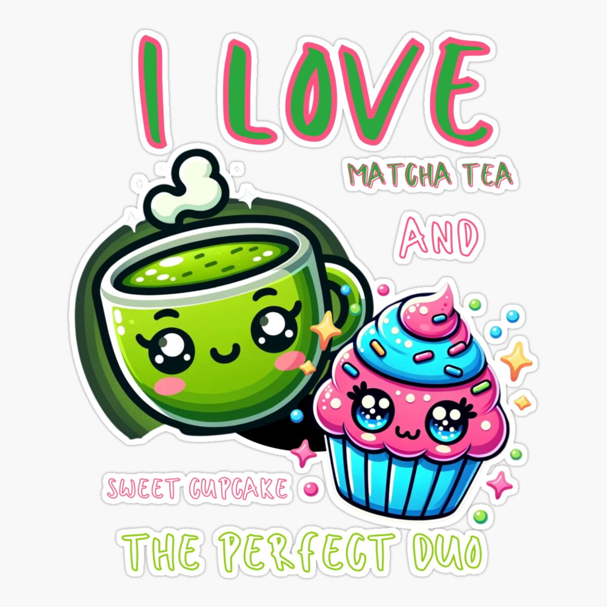 Maneki Matcha Delight & Cupcake Charm - Kawaii Tea And Treats Er, Phone ...