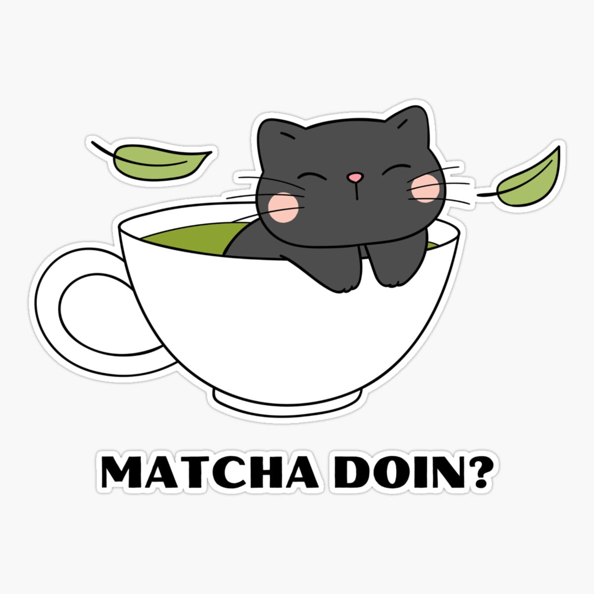 Maneki Matcha Doin? Cute Tea Lovers Er, Phone Decal Water Bottle ...