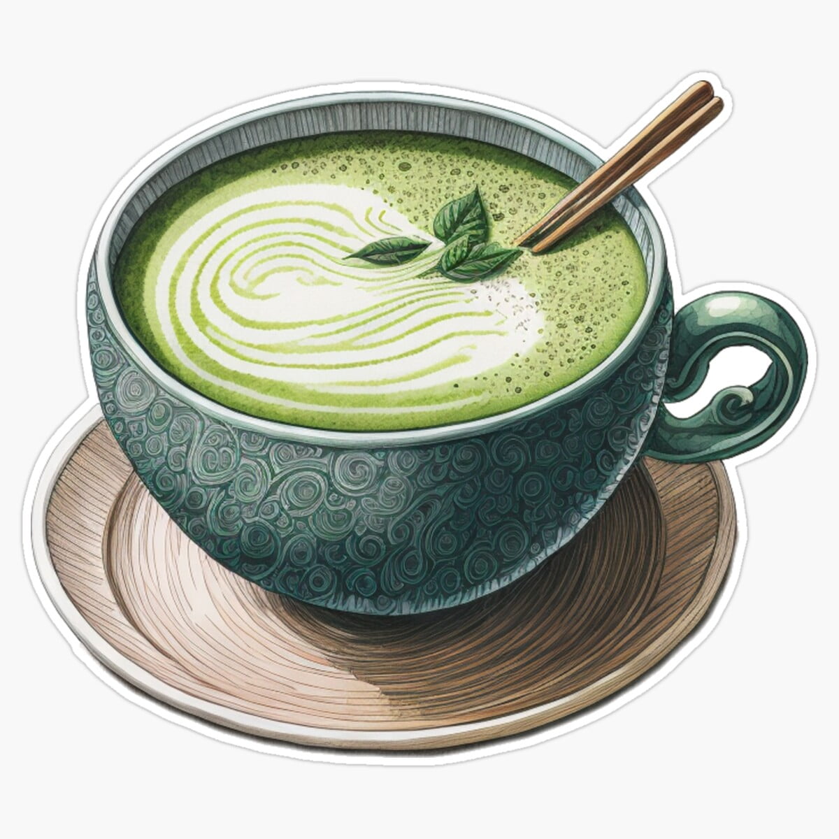 Maneki Matcha Tea Cup Er, Phone Decal Water Bottle Stickers Car Decals ...