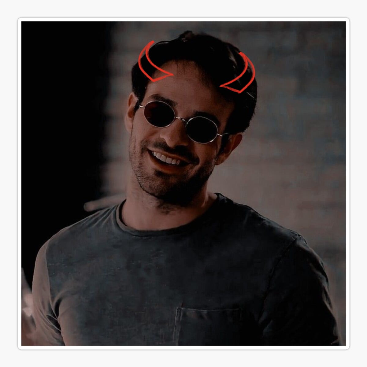 Maneki Matt Murdock With Horns Sticker, Phone Decal Water Bottle ...