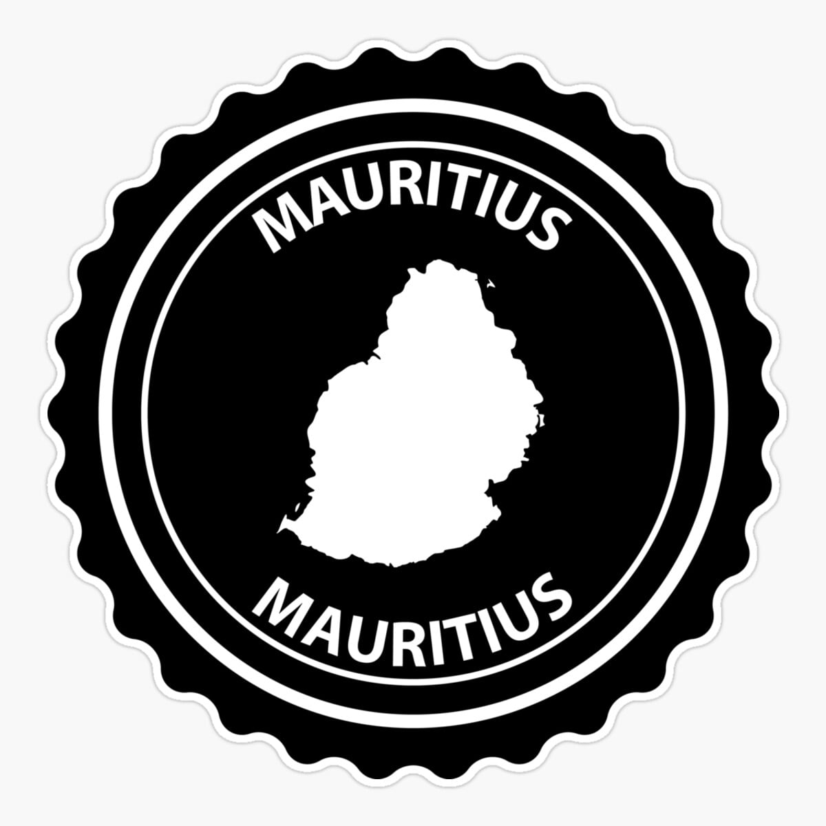 Maneki Mauritius Island Stamp Sticker, Phone Decal Water Bottle ...