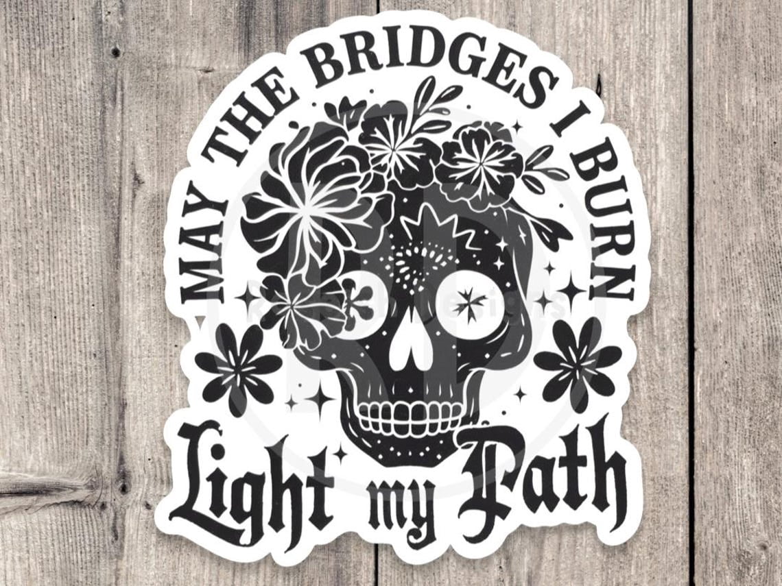 Maneki May the Bridges I burn light my path, funny water bottle er ...