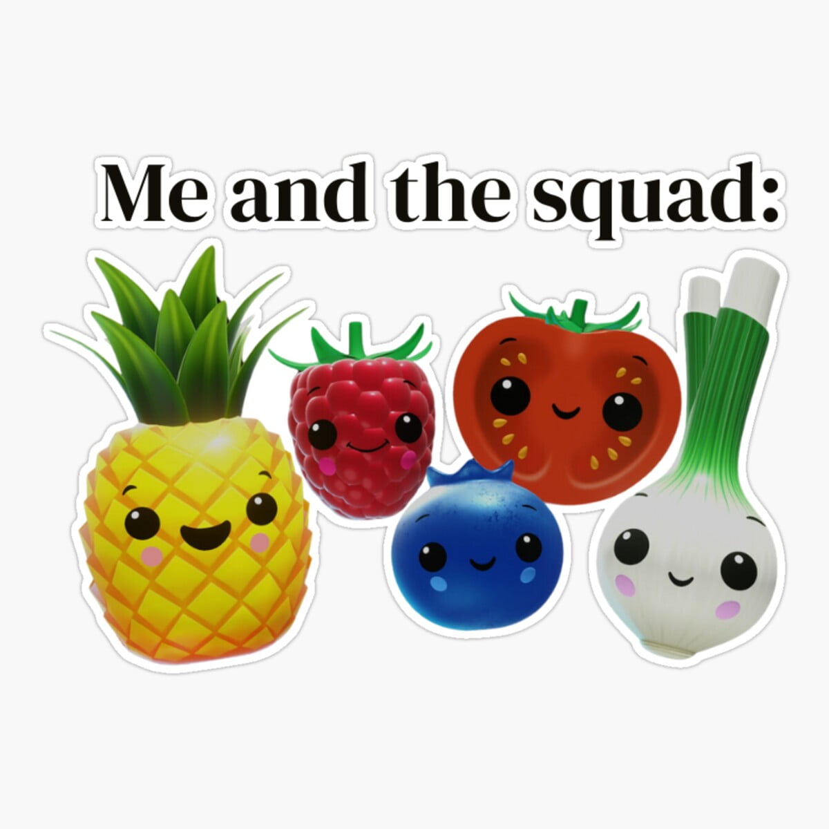 Maneki Me And The Squad (Dancing Fruit) Er, Phone Decal Water Bottle ...