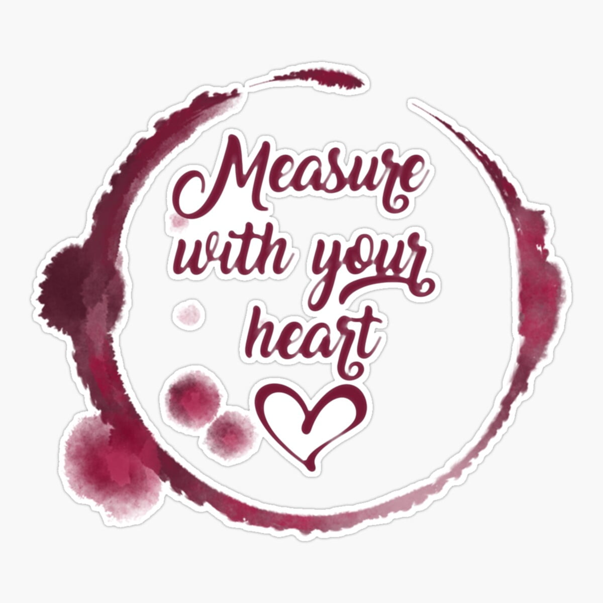 Maneki Measure With Your Heart Sticker, Phone Decal Water Bottle ...