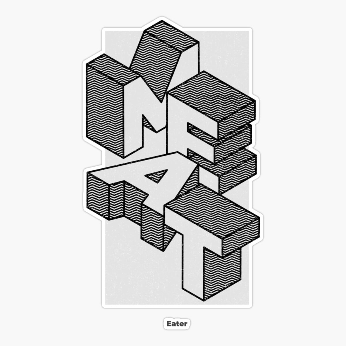 Maneki Meat Eater Sticker, Phone Decal Water Bottle Stickers Car Decals ...