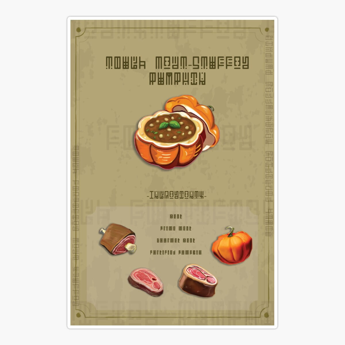 Maneki Meat-Stued Pumpkin Sticker, Phone Decal Water Bottle Stickers ...