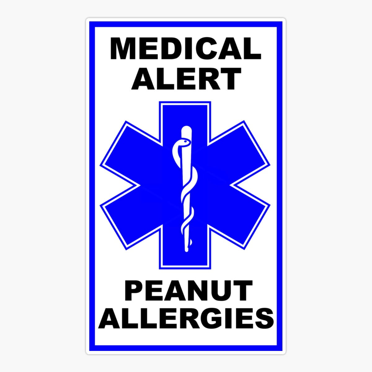 Maneki Medical Alert Allergies Allergy Alert Awareness Blue Er, Phone ...