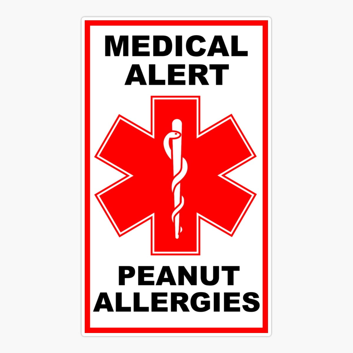 Maneki Medical Alert Allergies Allergy Alert Awareness Red Er, Phone ...