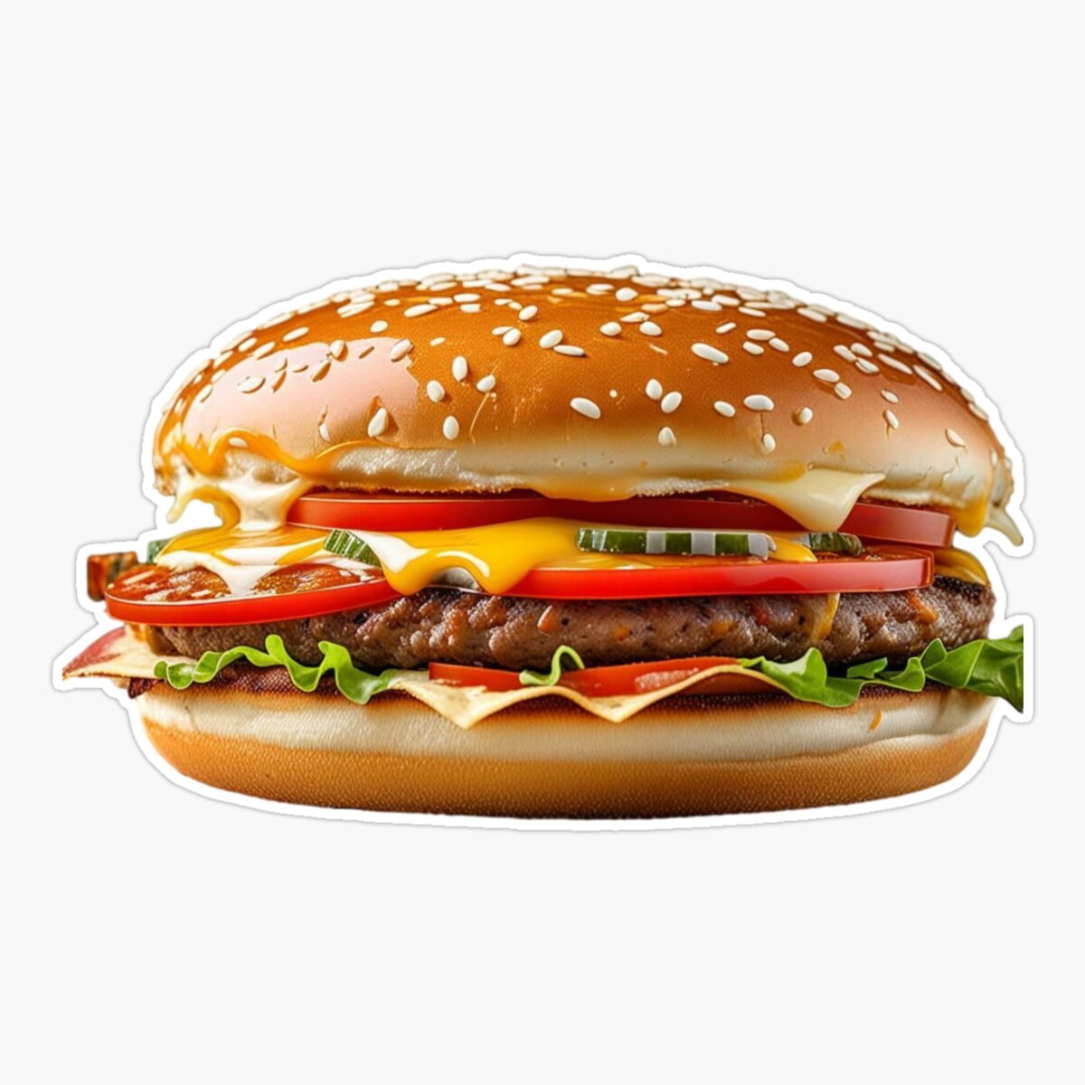 Maneki Mega Burger Sticker, Phone Decal Water Bottle Stickers Car ...