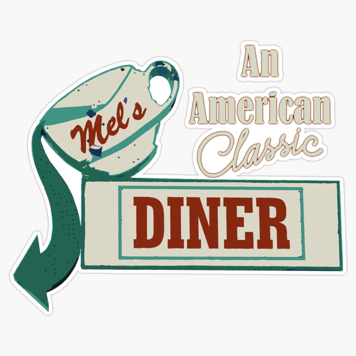 Maneki Mel'S Diner Er, Phone Decal Water Bottle Stickers Car Decals ...
