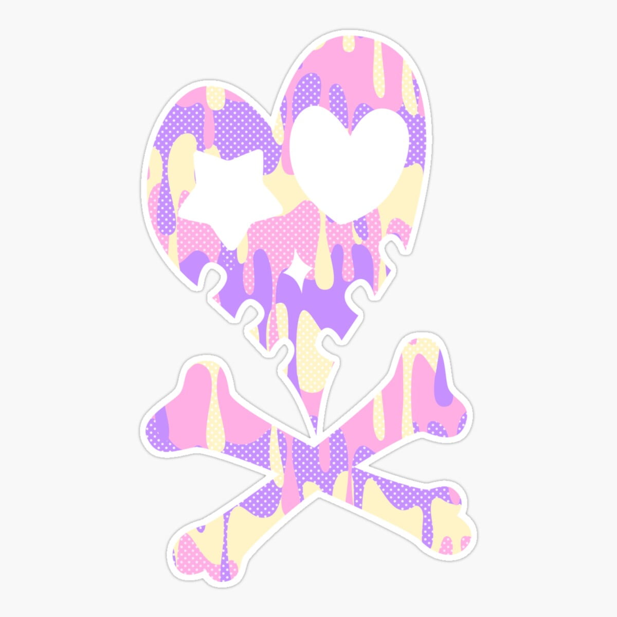 Maneki Melty Heart Skulls And Crossbones Er, Phone Decal Water Bottle Stickers Car Decals, Funny ...