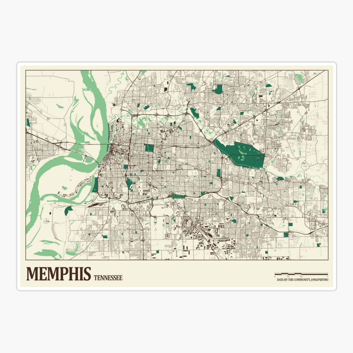 Maneki Memphis Street Map Sticker, Phone Decal Water Bottle Stickers ...