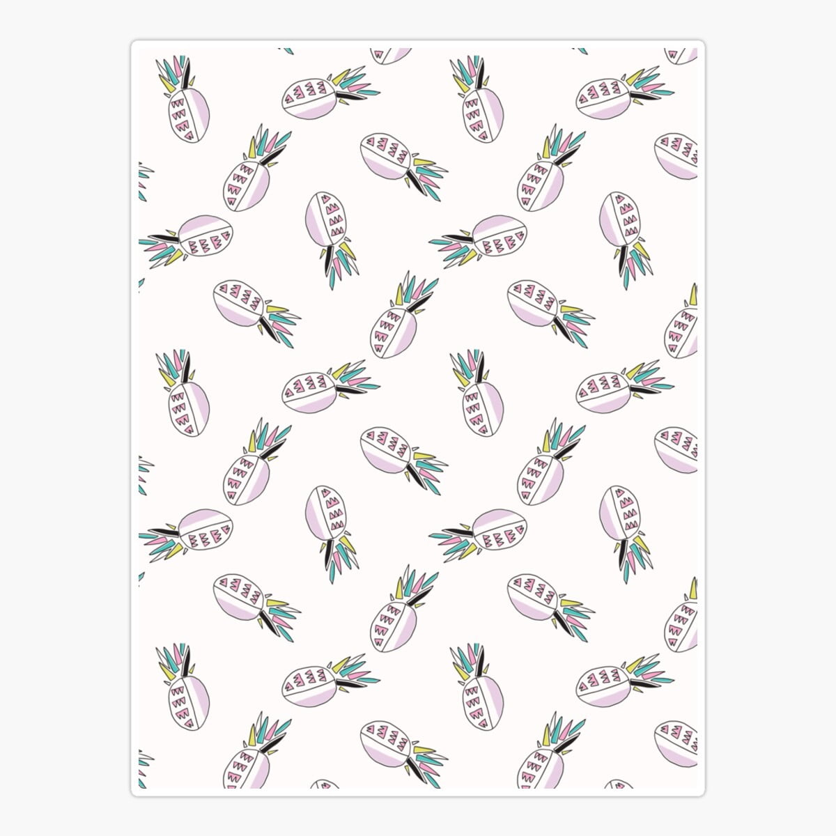 Maneki Memphis Tropical Pineapple Ruit Pattern, Seamless Vector ...