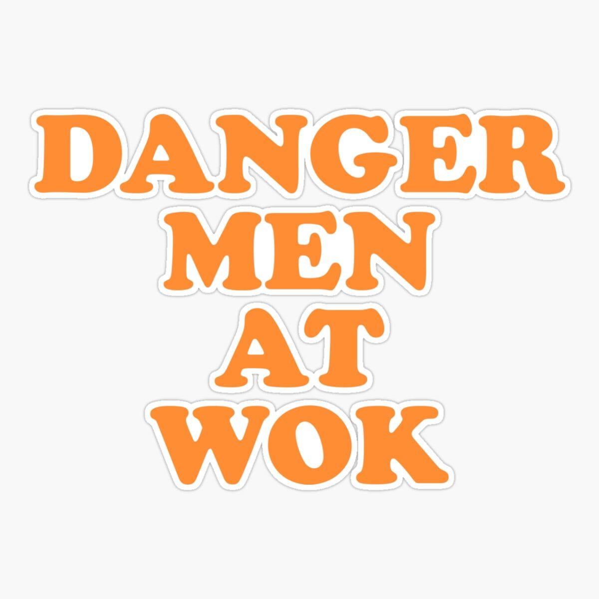 Maneki Men At Wok, Danger Men At Work Pun Sticker, Phone Decal Water ...