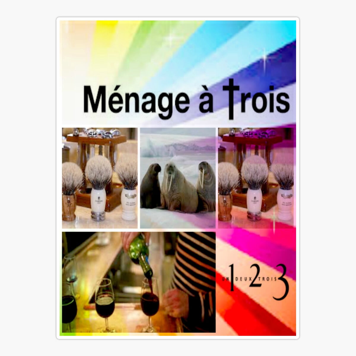Maneki Menage A Trois Sticker, Phone Decal Water Bottle Stickers Car ...