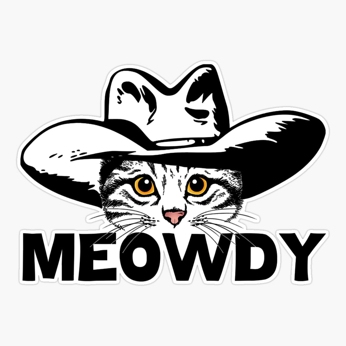 Maneki Meowdy Unny Mashup Between Meow And Howdy Cat Sticker, Phone ...