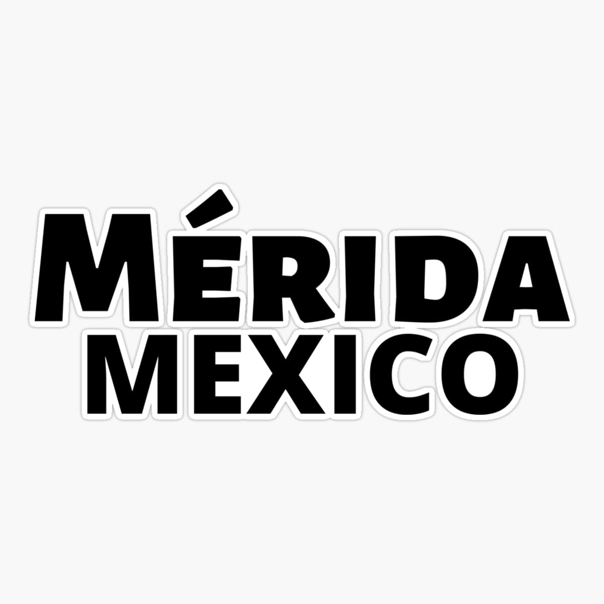 Maneki Merida Yucatan Mexico Black Letters Sticker, Phone Decal Water ...