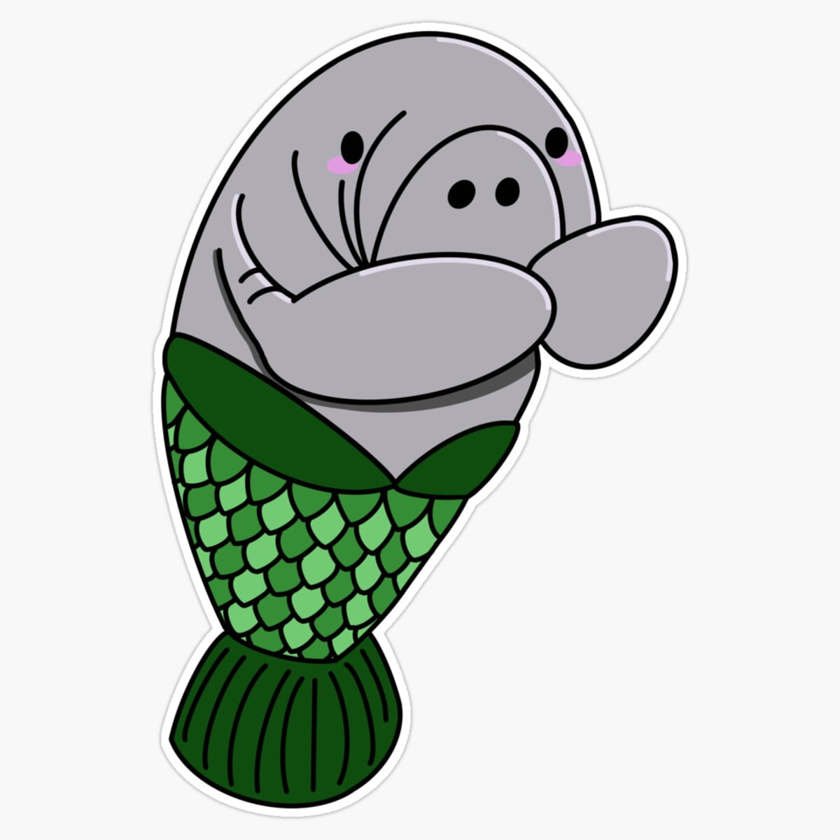 Maneki Mermaid Manatee Er, Phone Decal Water Bottle Stickers Car Decals ...