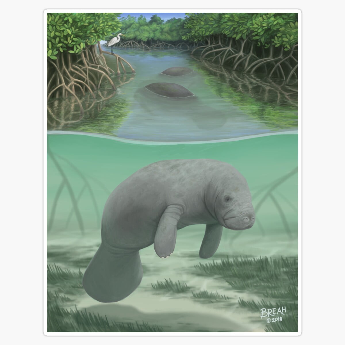 Maneki Mermaids In The Mangroves Er, Phone Decal Water Bottle Stickers ...