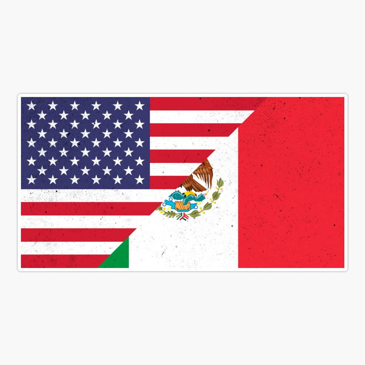 Maneki Mexican American Lag Sticker, Phone Decal Water Bottle Stickers ...