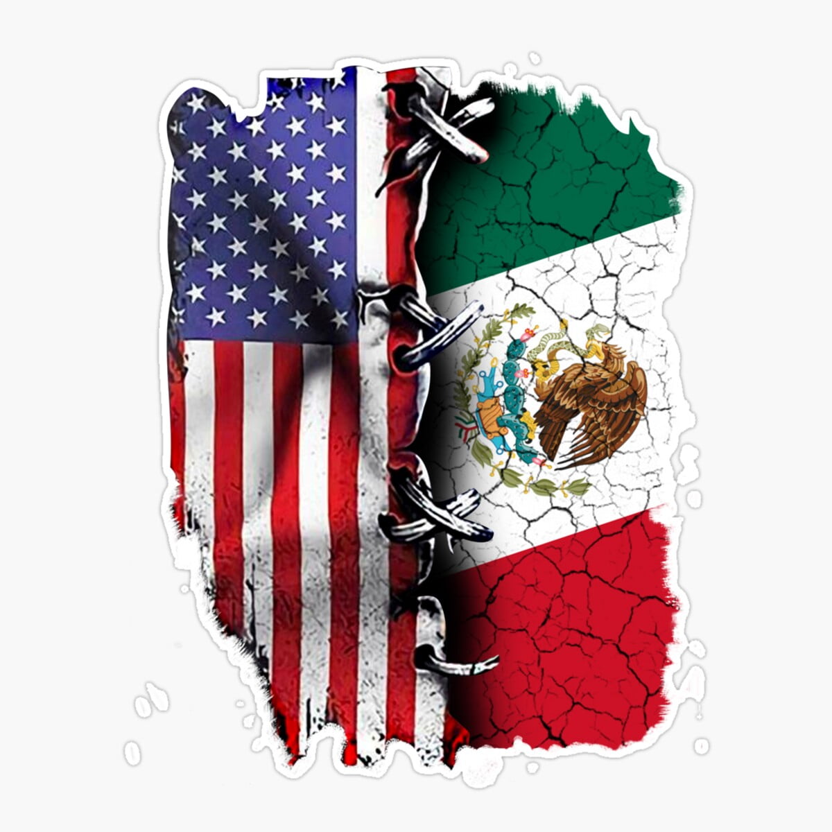 Maneki Mexican American Pride-Mexican American Lag Sticker, Phone Decal ...