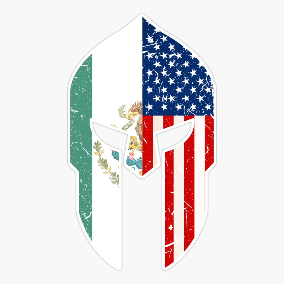 Maneki Mexican American Spartan Warrior Helmet Chicano Pride Sticker ...