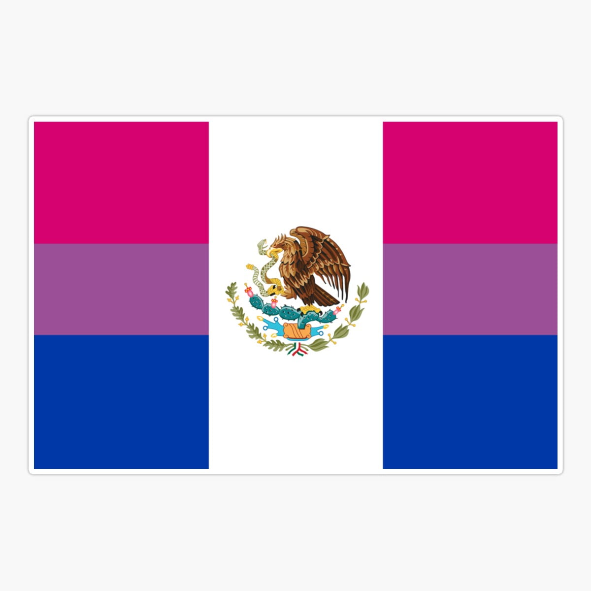 Maneki Mexican Bi Pride Lag Sticker, Phone Decal Water Bottle Stickers ...