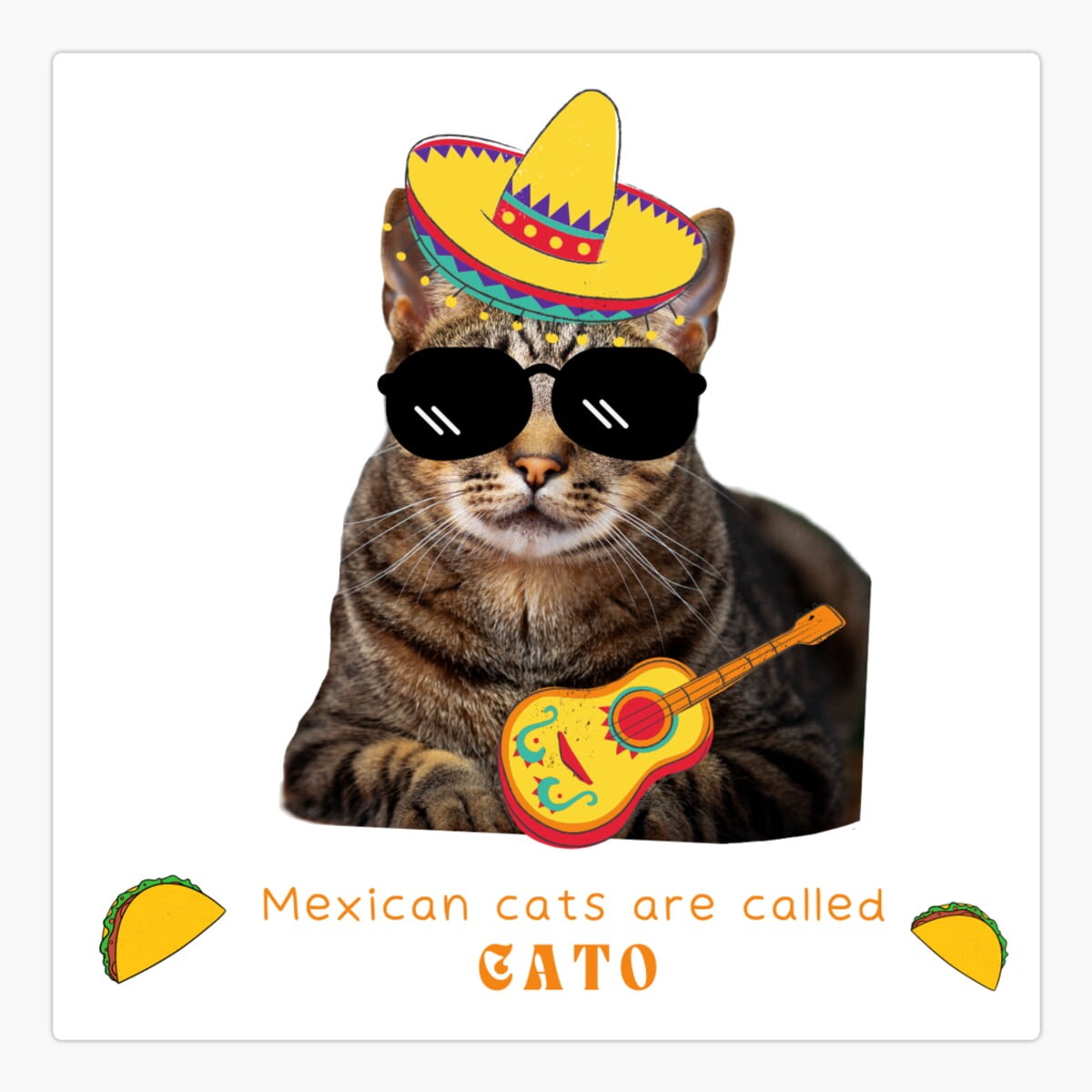 Maneki Mexican Cat Is Called Cato Sticker, Phone Decal Water Bottle ...