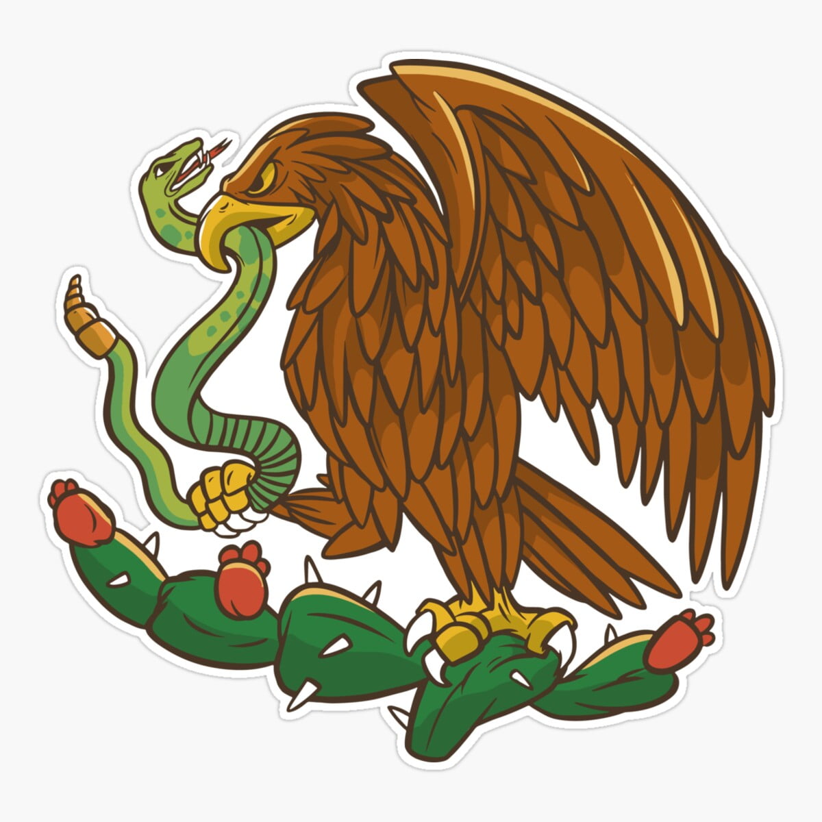 Maneki Mexican Eagle, Mexican Lag Sticker, Phone Decal Water Bottle ...