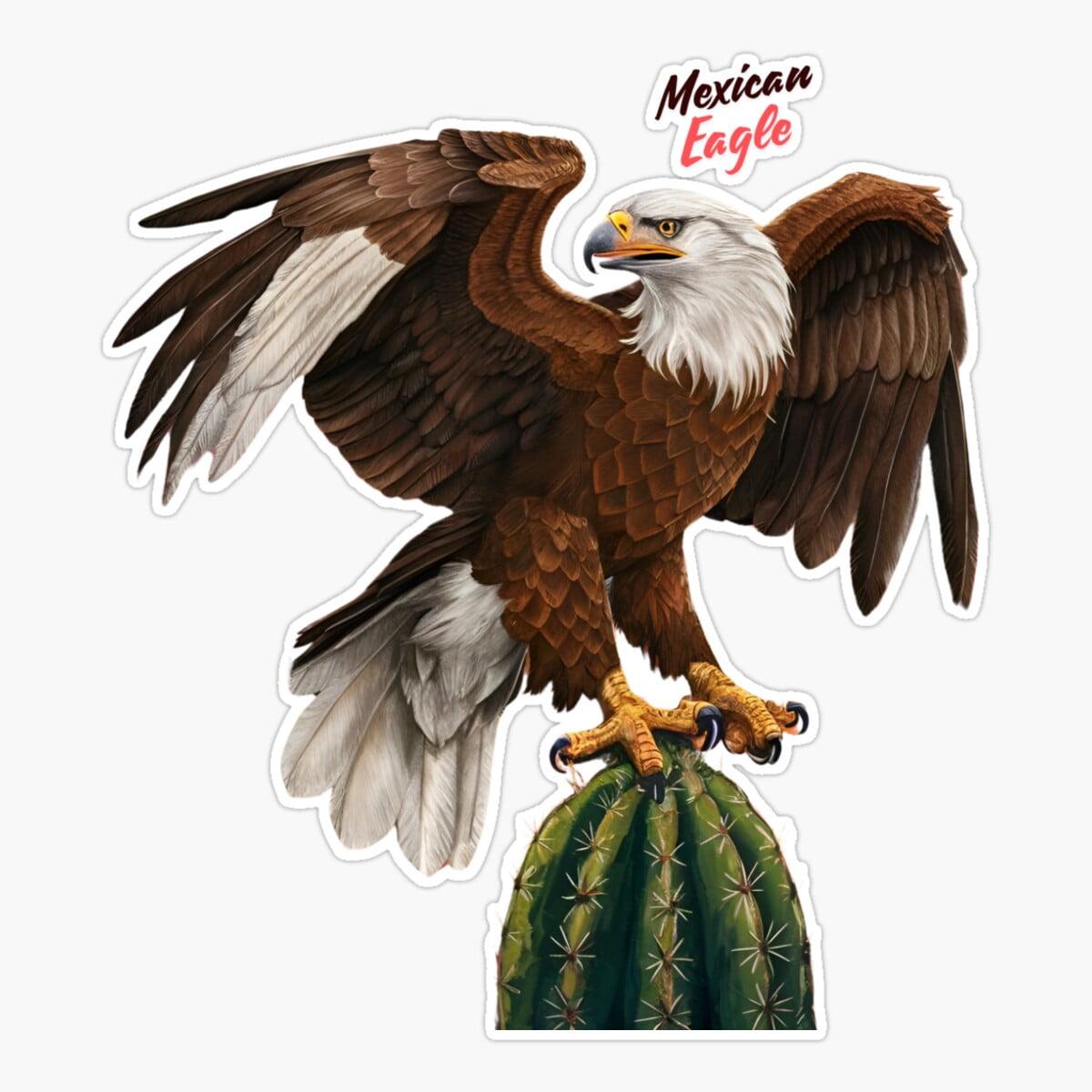 Maneki Mexican Eagle Sticker, Phone Decal Water Bottle Stickers Car ...