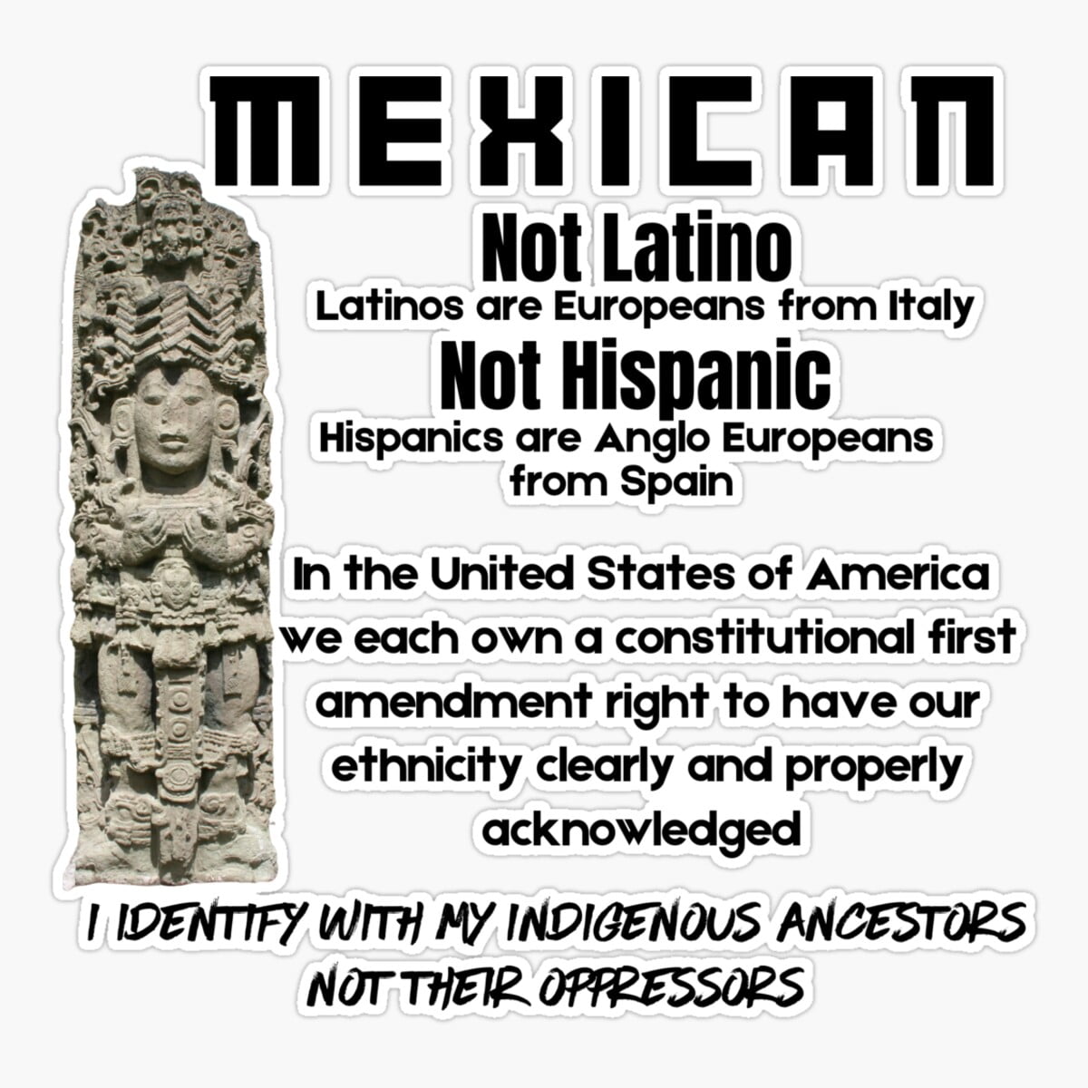 Maneki Mexican Indigenous Sticker, Phone Decal Water Bottle Stickers ...