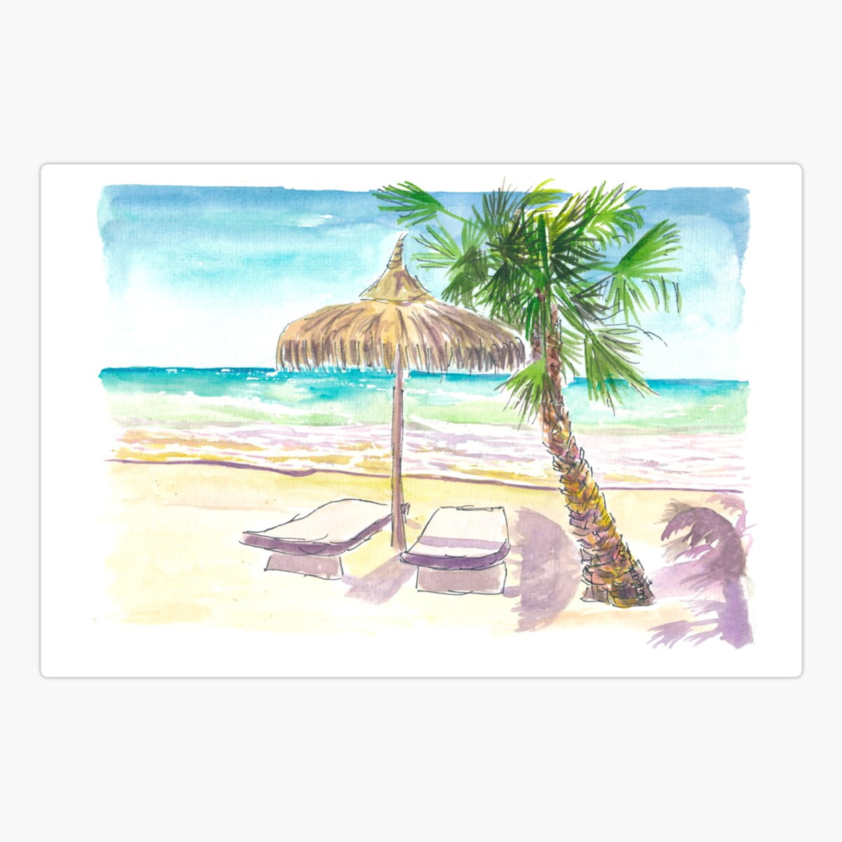 Maneki Mexican Riviera And Caribbean Dream Beach Scene Or Two Sticker ...