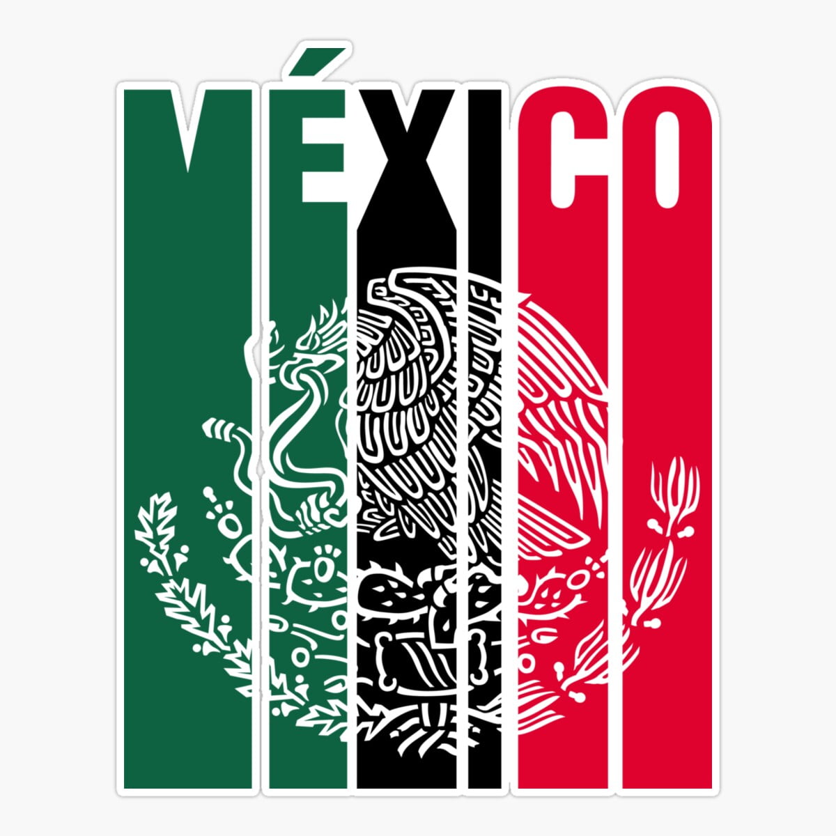 Maneki Mexican Shield Sticker, Phone Decal Water Bottle Stickers Car ...