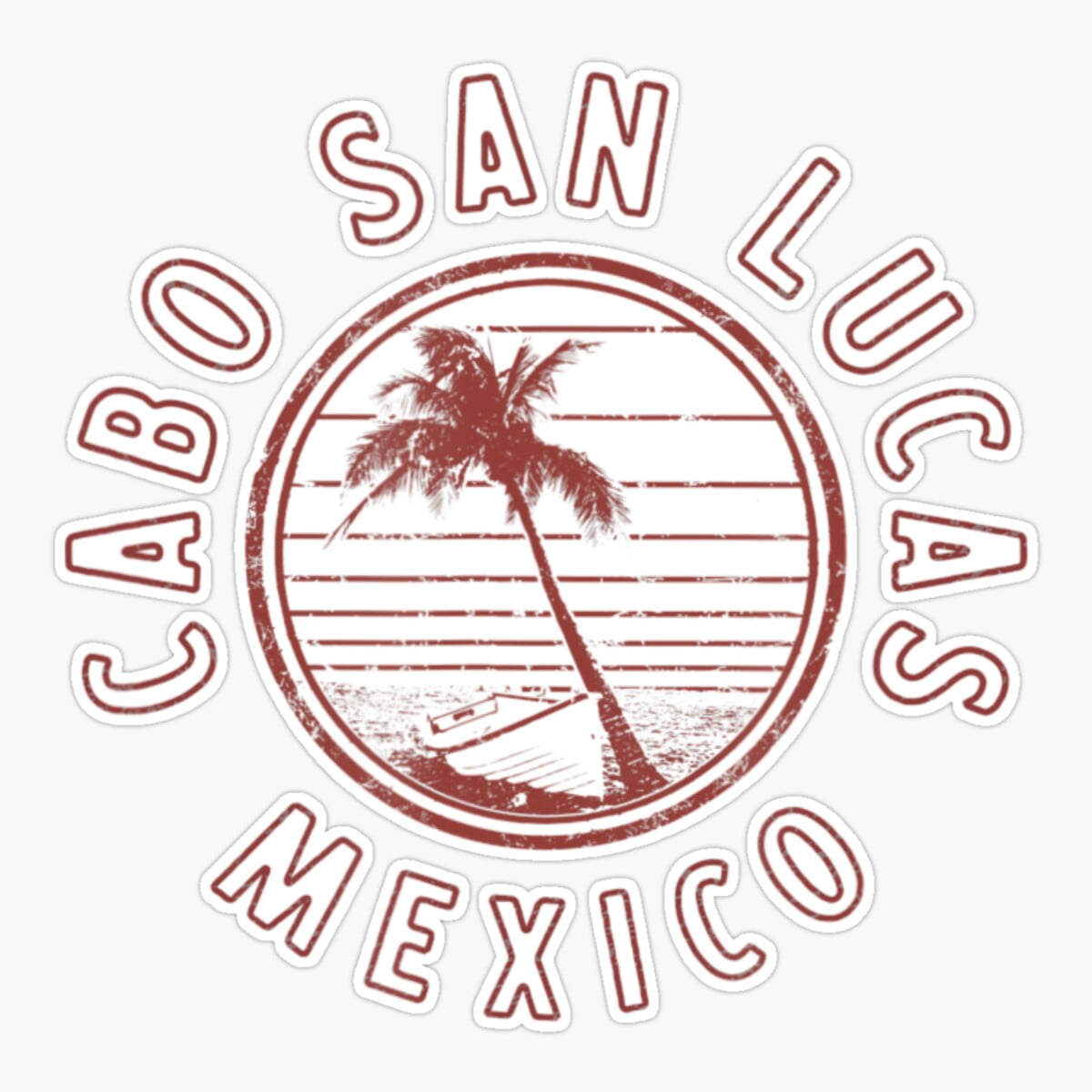 Maneki Mexico Cabo San Lucas Retro Sticker, Phone Decal Water Bottle ...