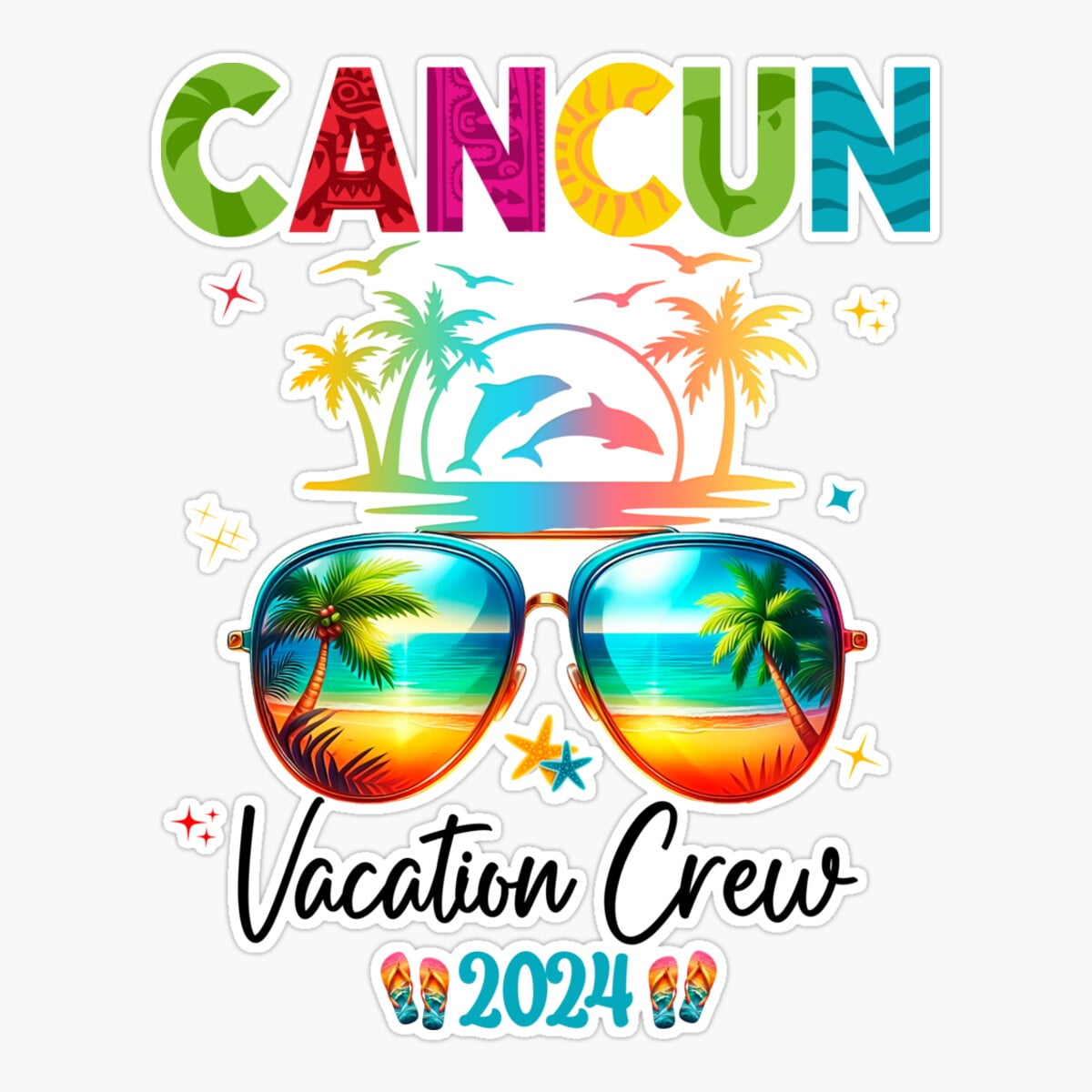 Maneki Mexico Cancun Vacation Group 2024 Sticker, Phone Decal Water ...
